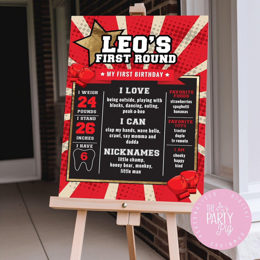 Boxing Birthday Milestone Sign Boxing Birthday Party Poster Digital ...