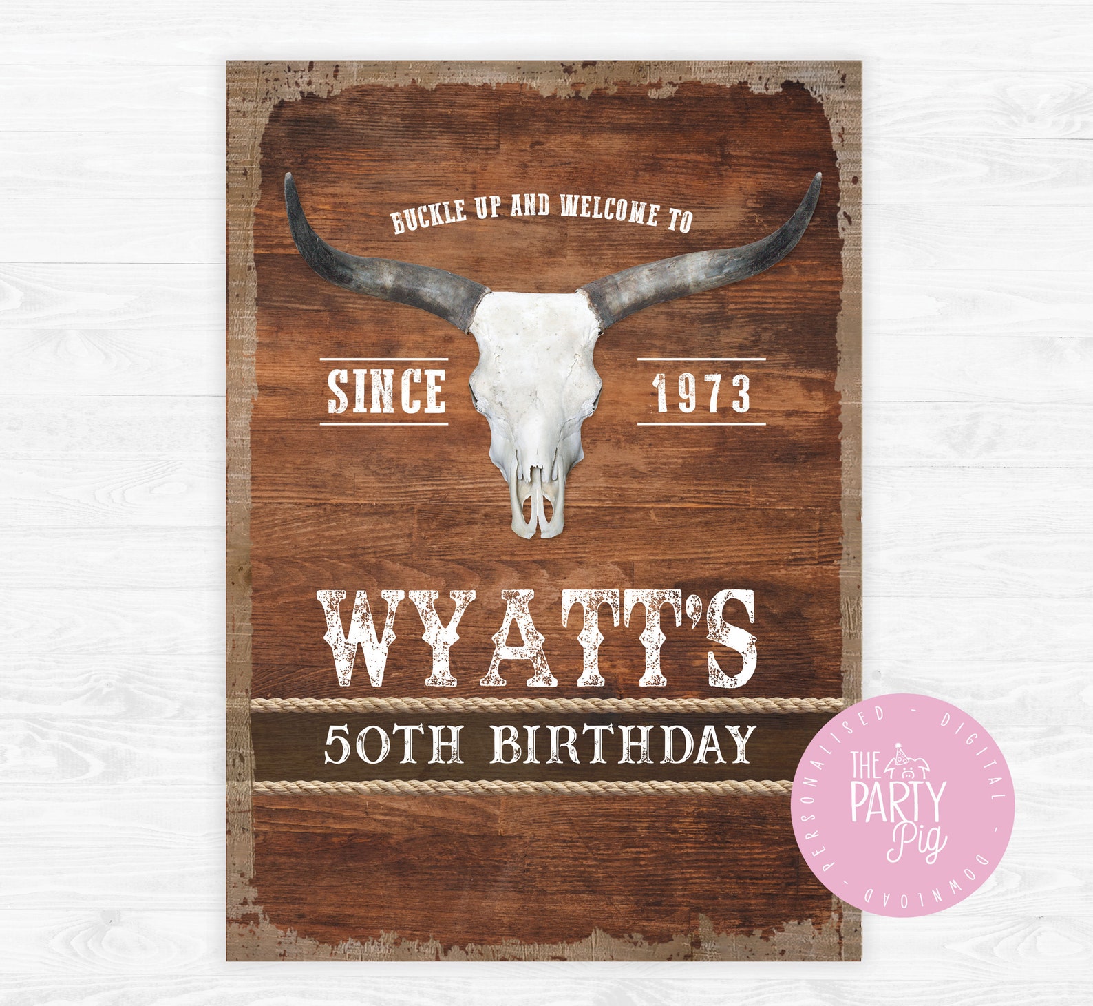 Country Western Cowboy Birthday Party Welcome Poster Buckle up Rodeo ...
