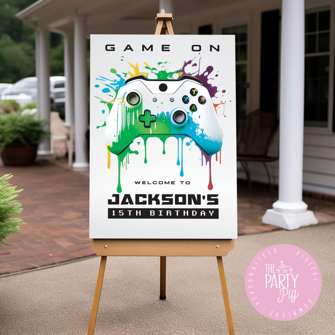 Gamer Welcome Sign, Video Game Welcome Poster, Gaming Birthday, Gamer ...