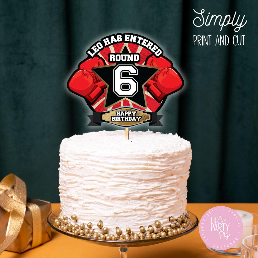 Boxing Birthday Digital Cake Topper, Knockout Birthday, Boxing Birthday ...