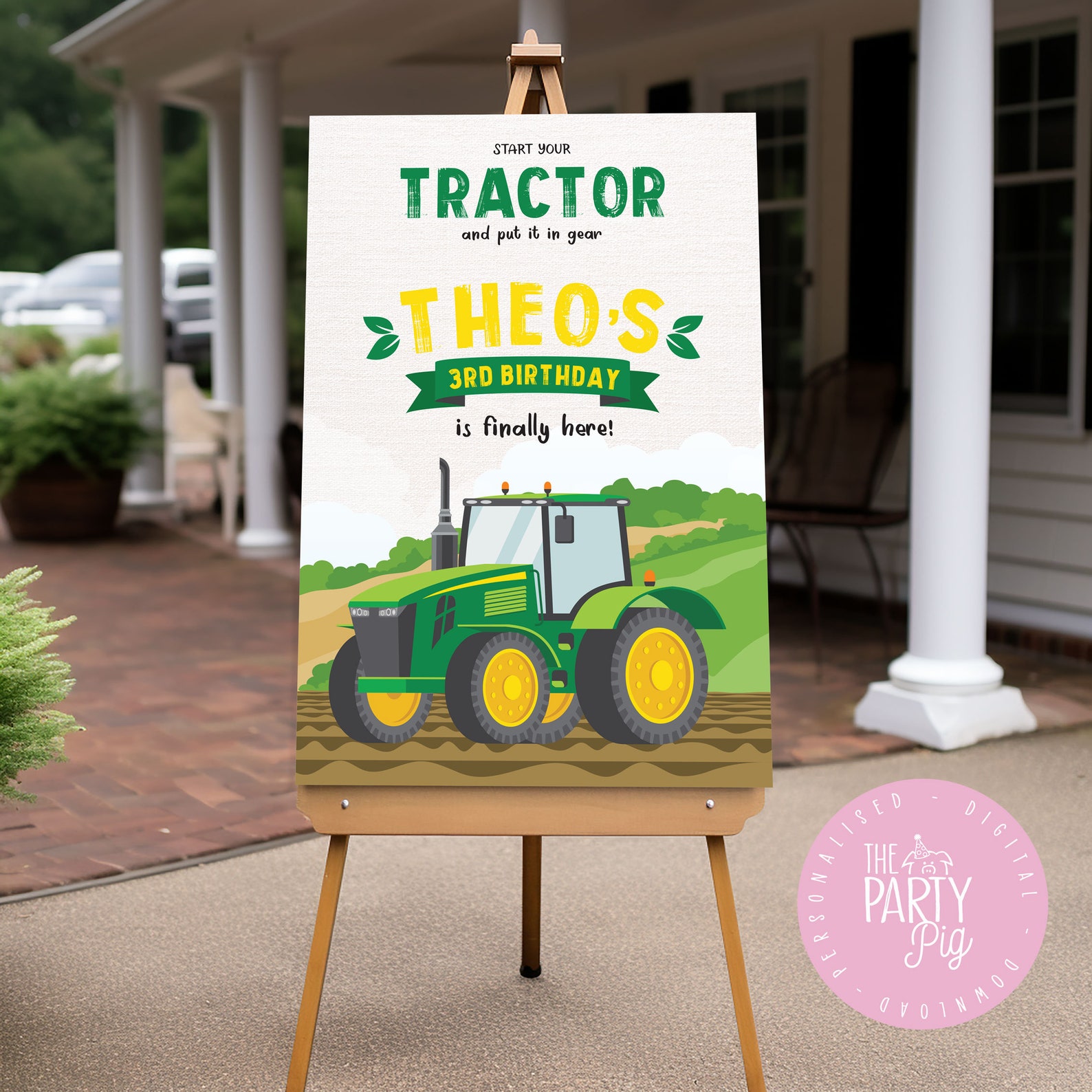 Tractor Birthday Welcome Sign Digital Download Poster Tractor Birthday ...