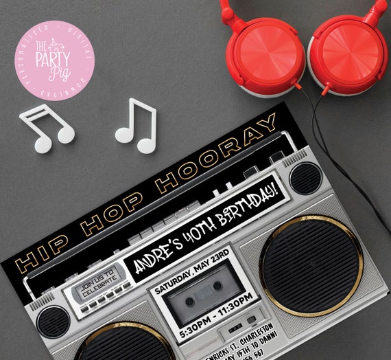 90s Boom Box Invitation Back To The 90's Event Flyer Layout