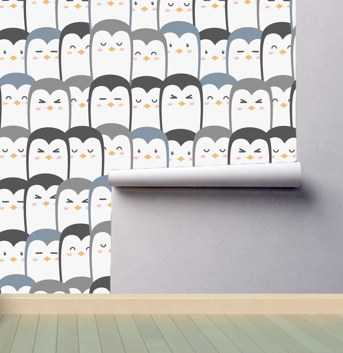 Cute Penguins Removable Wallpaper Mural * Nursery Peel & Stick or Pre ...