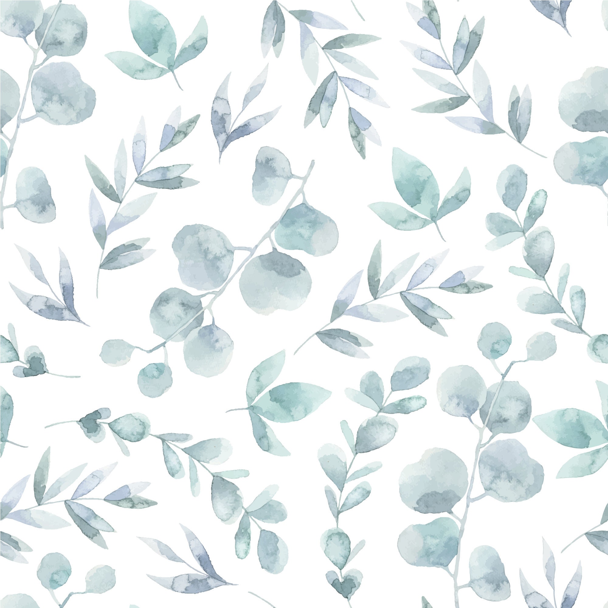 Watercolor Leaves Removable Wallpaper Mural Floral Peel & - Etsy