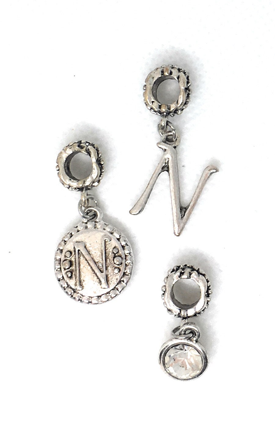 Letter N Charm Set 3 Piece Initial Jewelry | Etsy