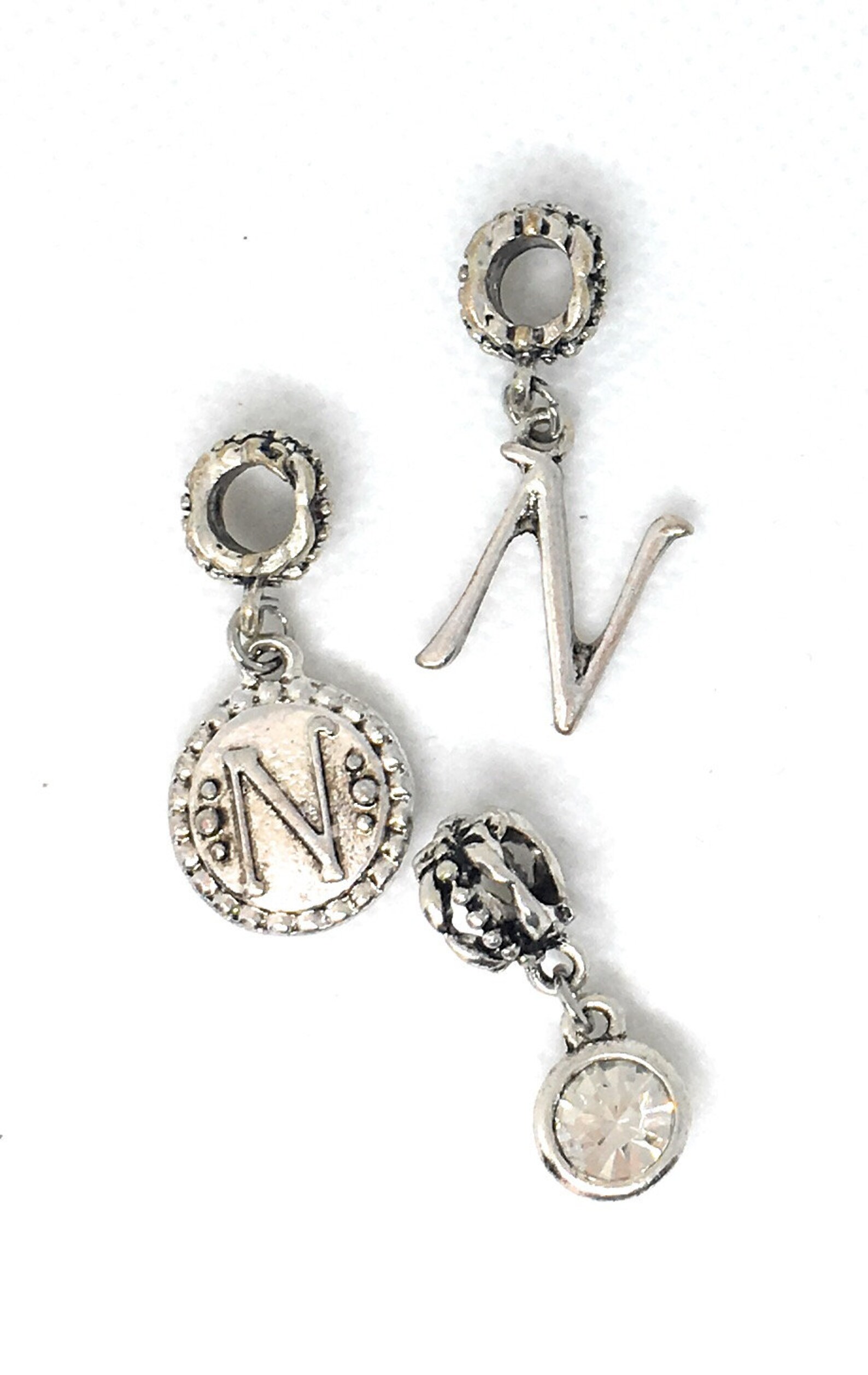 Letter N Charm Set 3 Piece Initial Jewelry | Etsy