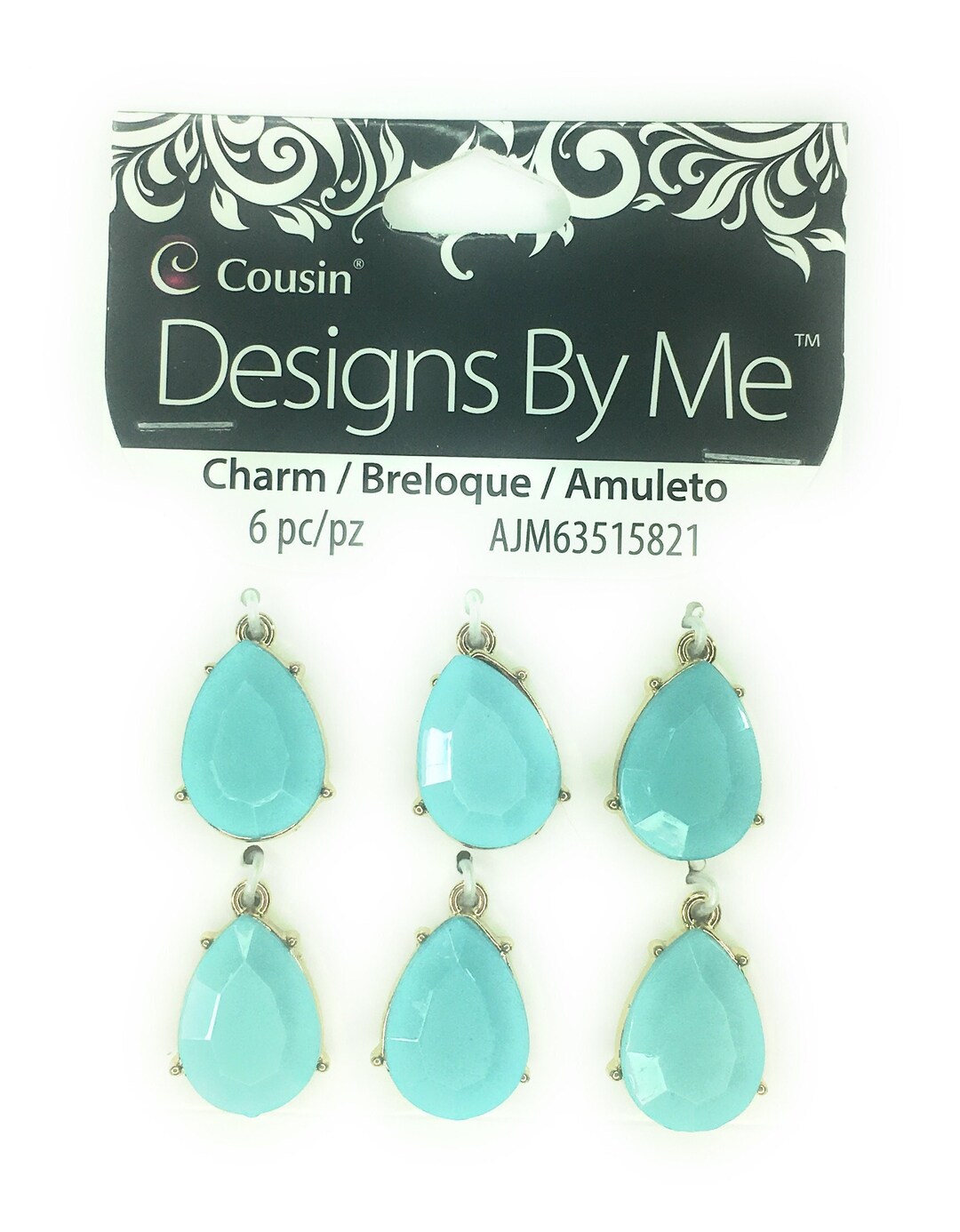 Light Blue Teal Teardrop Charms | Metallic Gold | Teal Teardrop ...