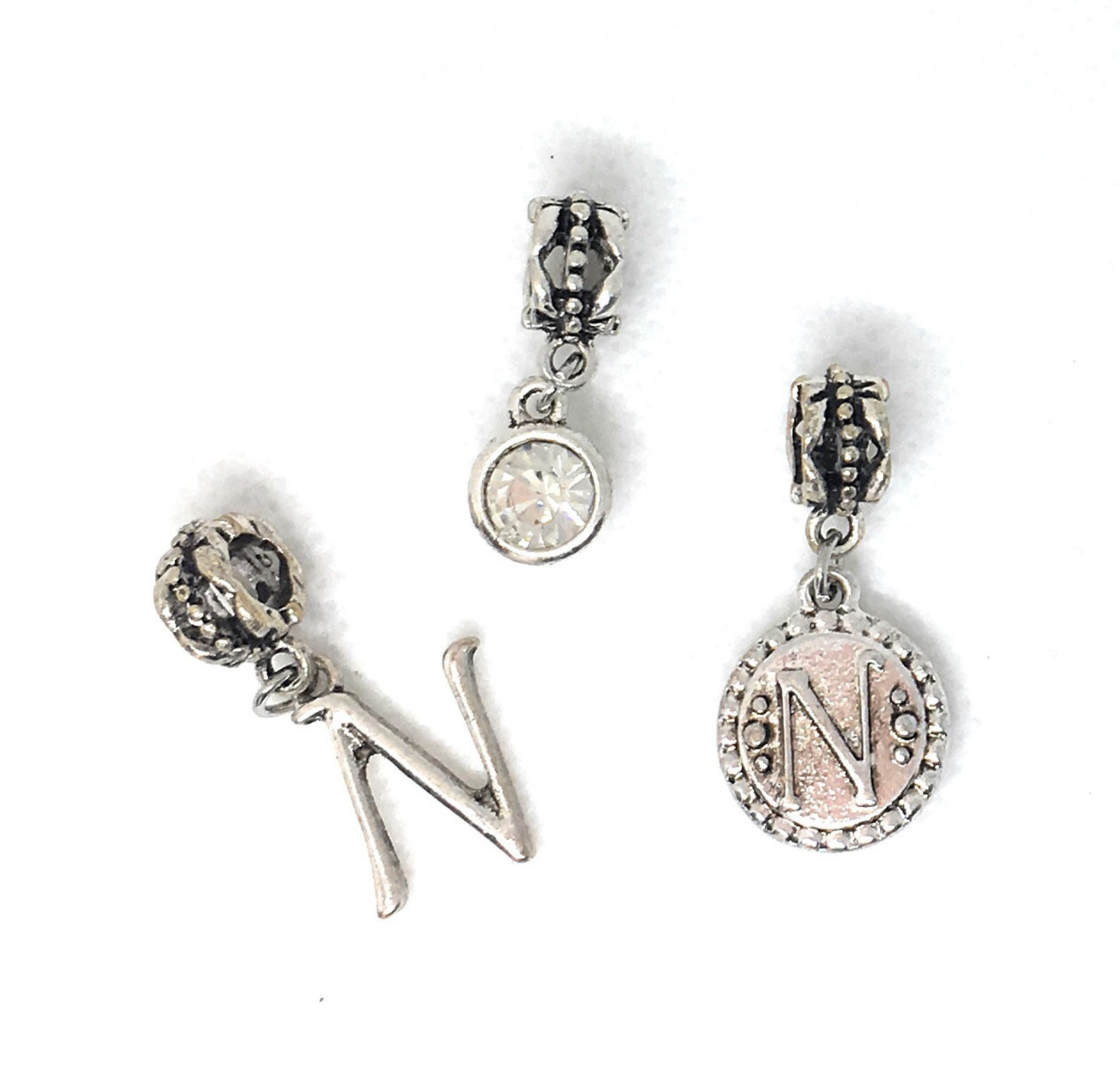 Letter N Charm Set 3 Piece Initial Jewelry | Etsy