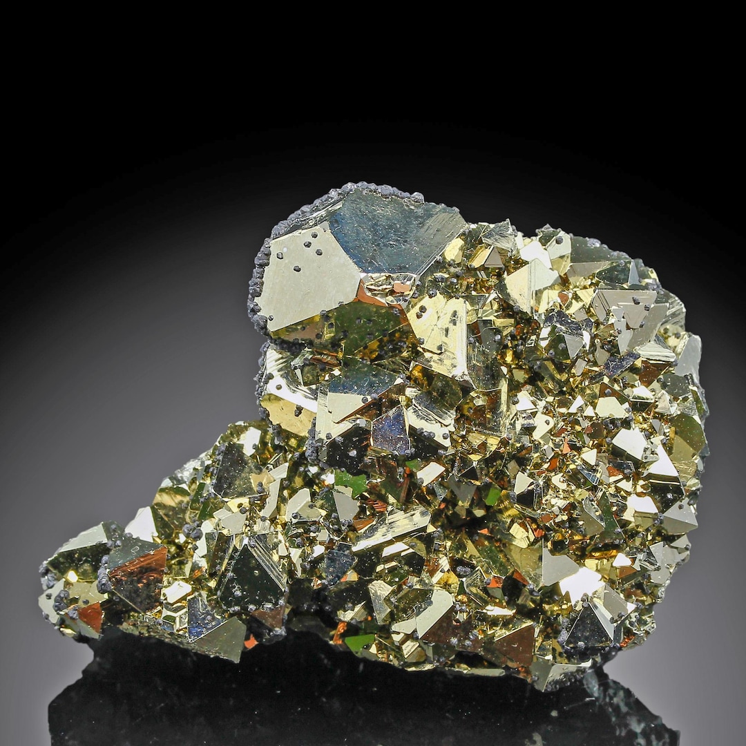 PERUVIAN Mineral Specimen Pyrite - Huanzala Mine Crystals - Octahedral ...