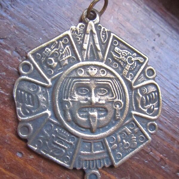 Gold Aztec Pendant - Etsy