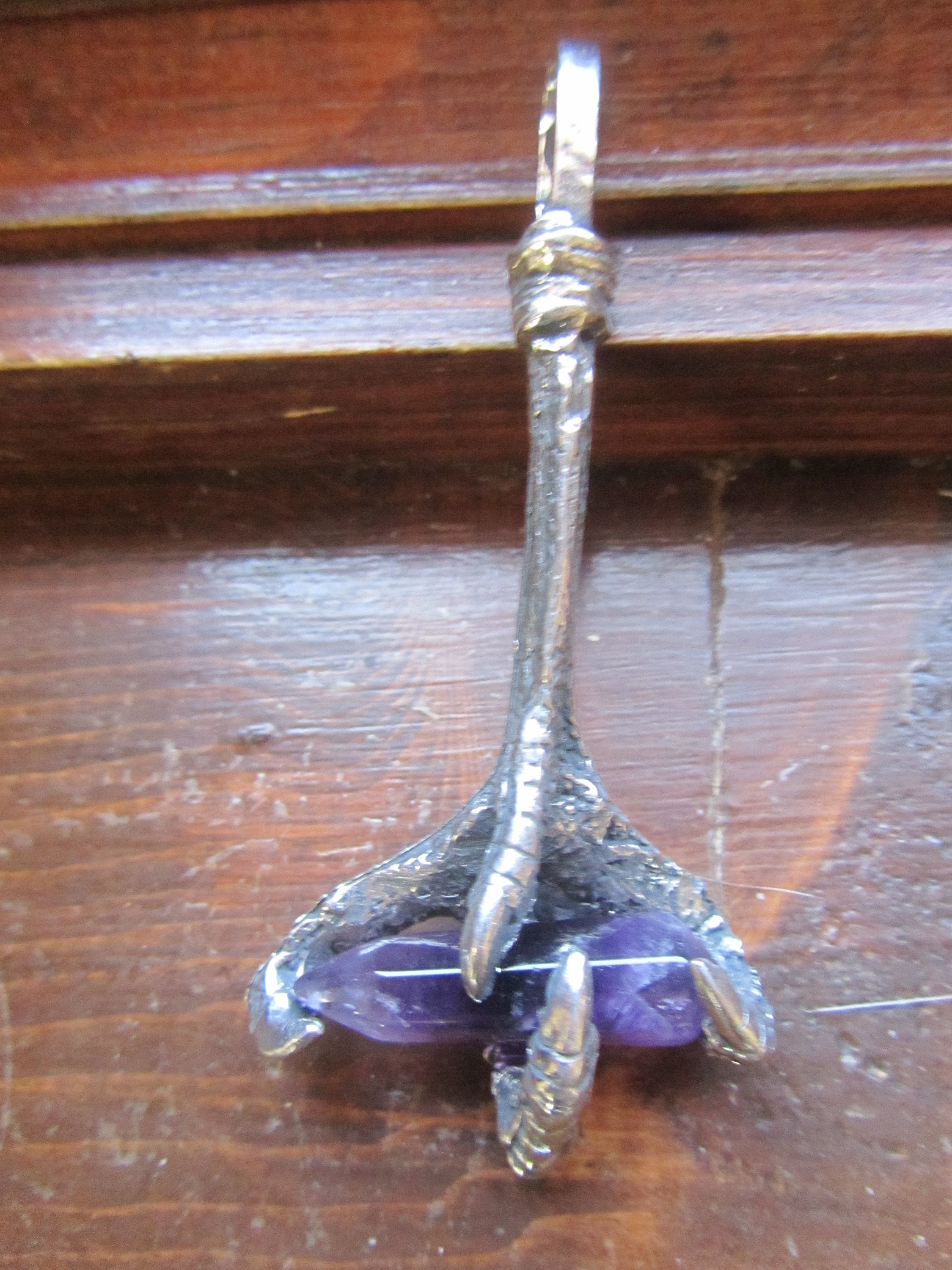 Giant Eagle Claw w/ Amethyst Pewter Semi-Precious Stone | Etsy