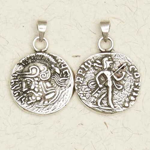 ARES God of War Necklace Pendant profile Gold Silver - Etsy