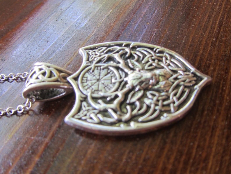 Viking Stag W/ Helm of Awe Silver Medieval Norse Pagan Forest - Etsy