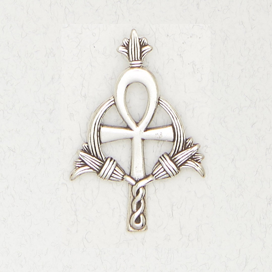 Ankh With Lotus.925 Sterling Silver Ancient Egyptian Occult Religion ...
