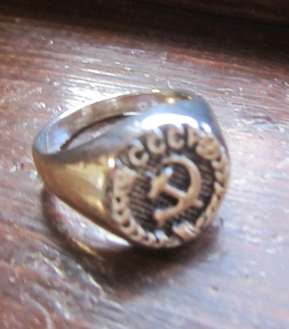 Russian WWII Communist Party Ring Silver 1941-45 CCCP… - Gem