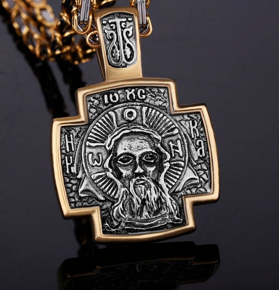 Jesus Christ Savior Gold/Silver Stainless Steel Chris… - Gem