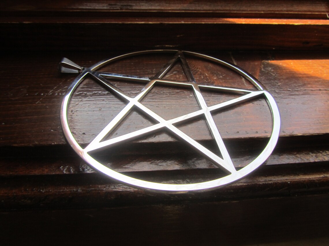 Giant Pentagram Stainless Steel Occult Pagan Magic Silver - Etsy