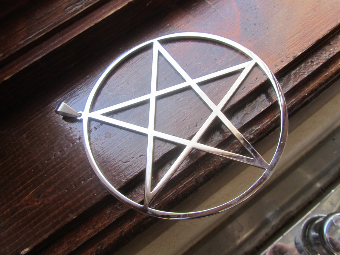 Giant Pentagram Stainless Steel Occult Pagan Magic Silver - Etsy