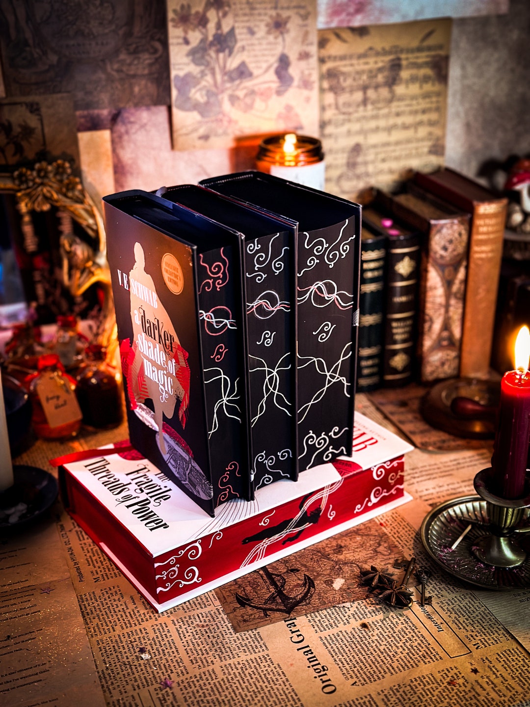 A Darker Shade of Magic SERIES Boxset HANDPAINTED EDGES - V E Schwab Books - Fantasy Book Series ...