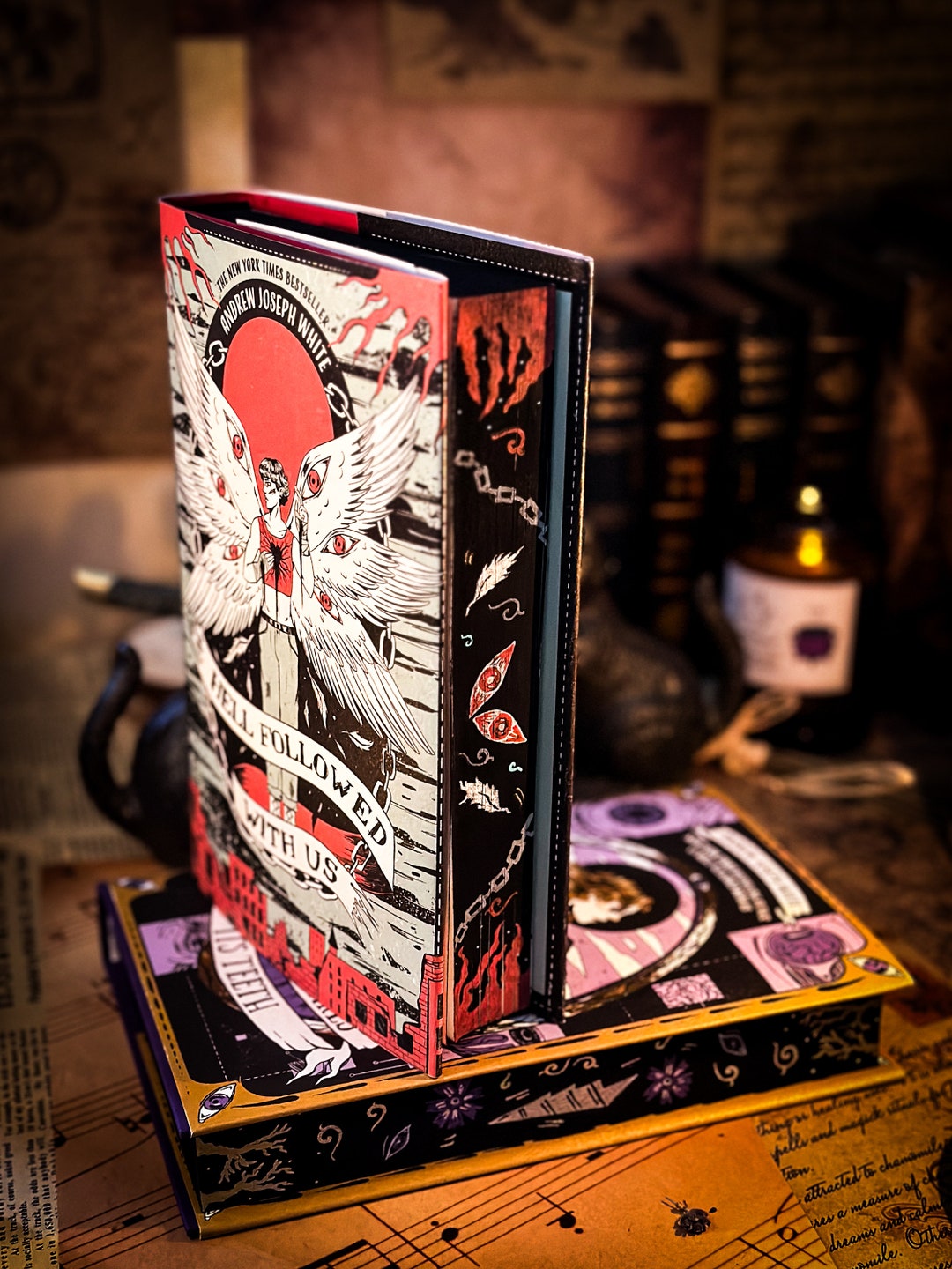 Hell Followed With Us HAND-PAINTED EDGES - Sprayed Book Edges - Sprayed ...