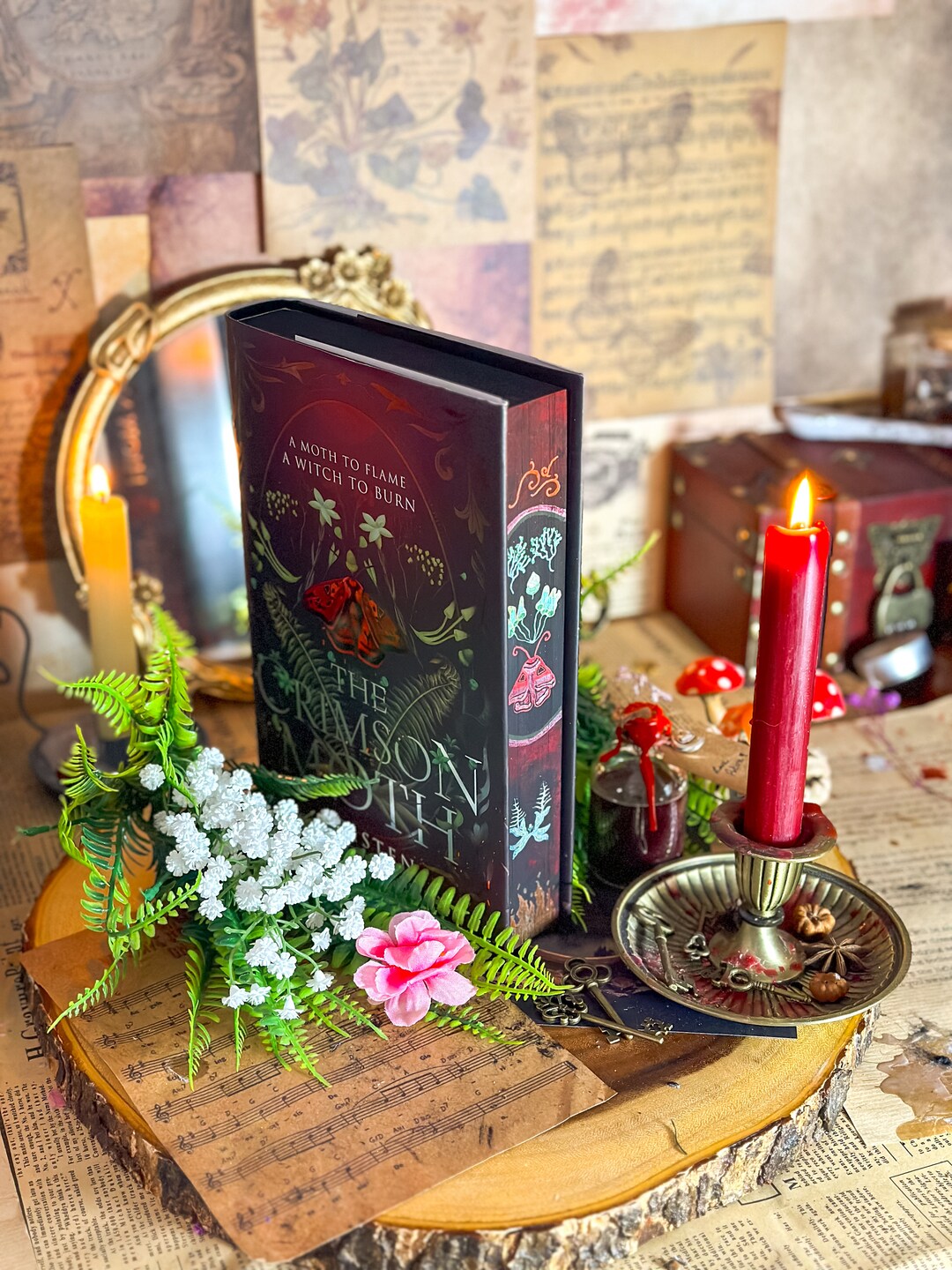 THE CRIMSON MOTH Hand-painted Book Edges - Kristen Ciccarelli - Special ...