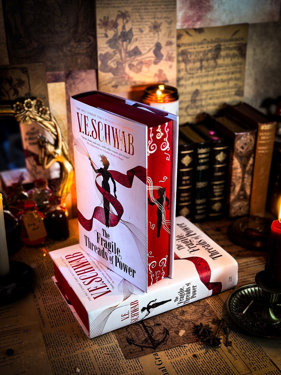 SIGNED: the Fragile Threads of Power Hand-painted BOOK EDGES V E Schwab ...