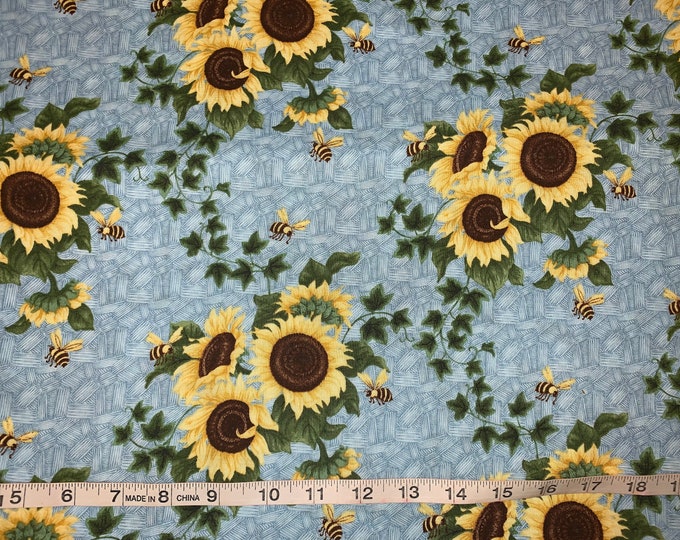 Debbie Mumm Elegant Sun Flowers Fabric Sold by 1/2 Yard More Available ...