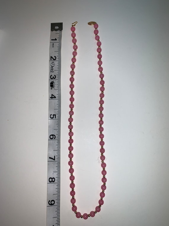 Estate Sale Vintage Rare Beautiful 14K Pink Jade Neck… - Gem