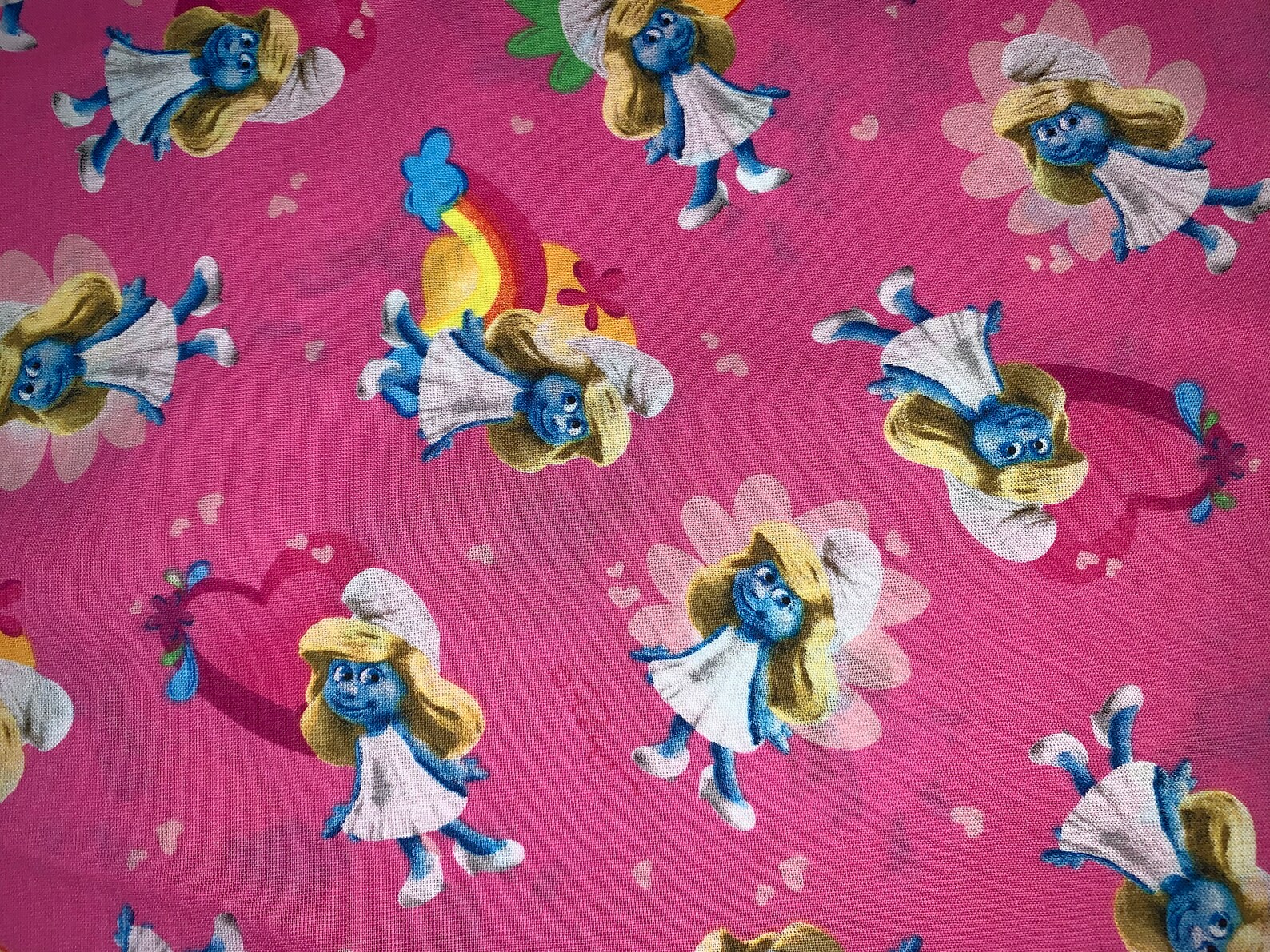 Rare the Smurf Smurfette Pink Fabric Sold by FQ - Etsy