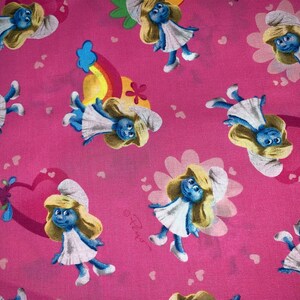 Rare the Smurf Smurfette Pink Fabric Sold by FQ 18"x21" More Available ...