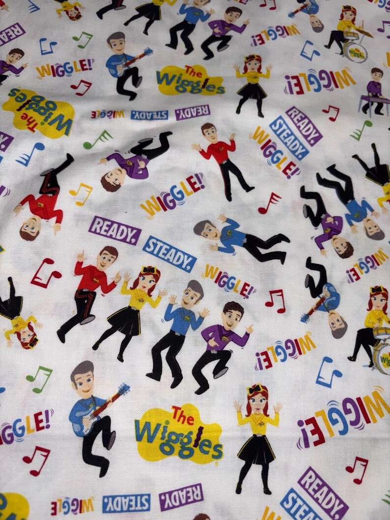 NEW Rare the Wiggles Emma Anthony Simon Lachy on White 100% Cotton ...