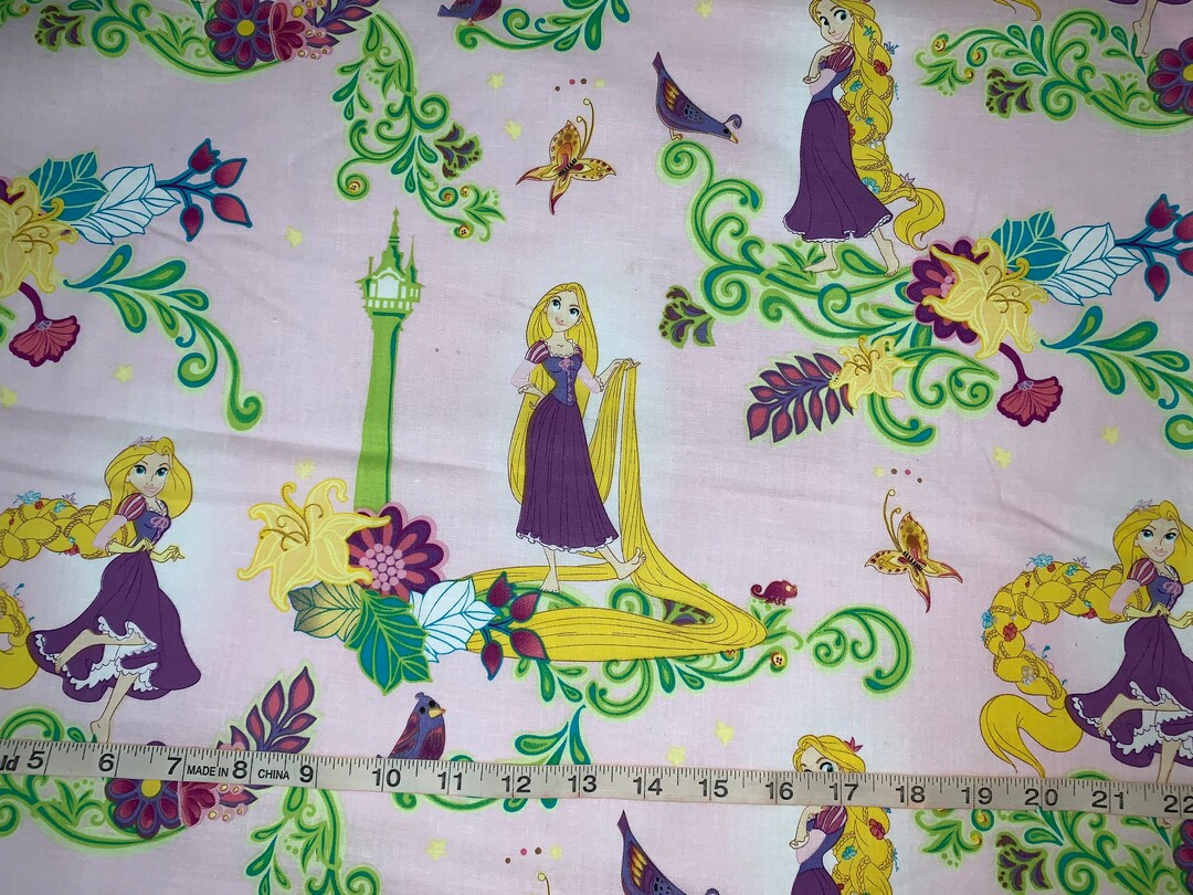 Disney Rapunzel Tangled Pink Fabric Sold by FQ 18"x21" More Available ...