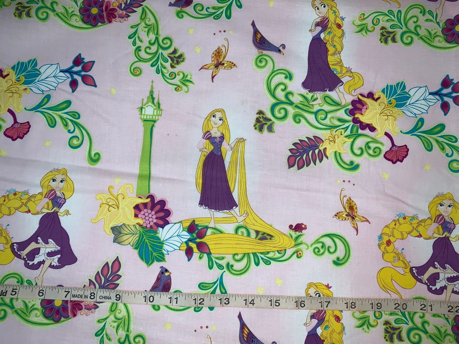 Disney Rapunzel Tangled Pink Fabric Sold by FQ 18x21 More Available - Etsy