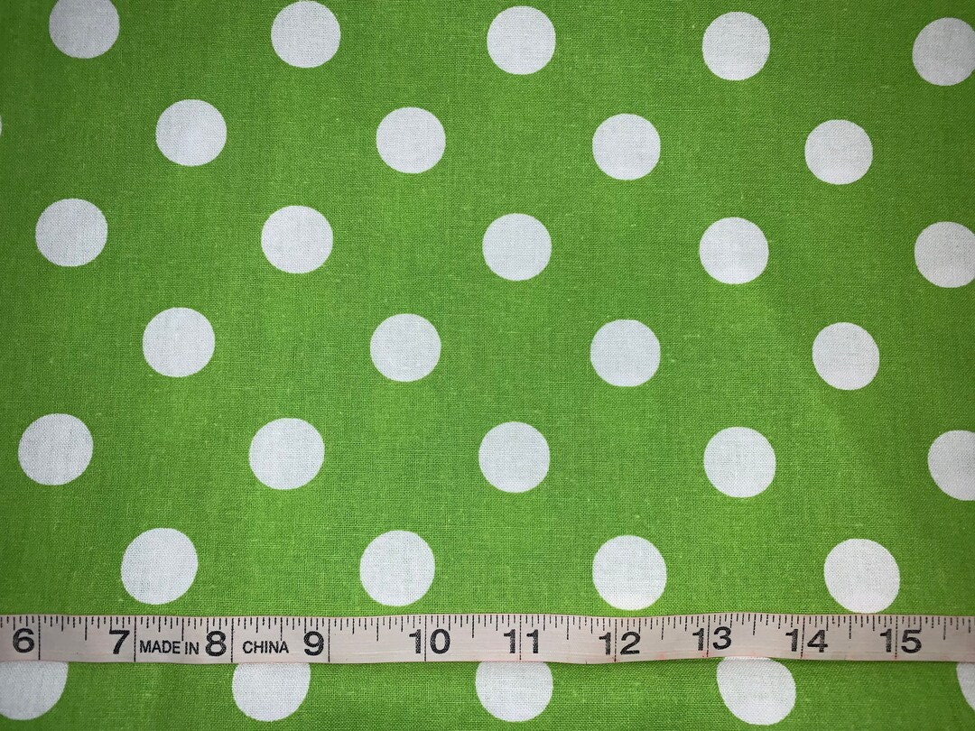 Beautiful Polka Dots(2) on Lime Fabric Sold by 1/2 Yard More Available ...