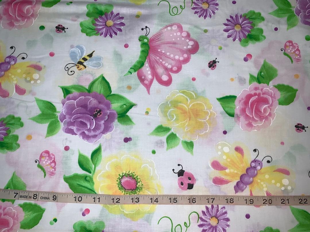 NEW Daisy Kingdom Donna Garden Floral Cotton Fabric Sold by 1/2 Yard ...