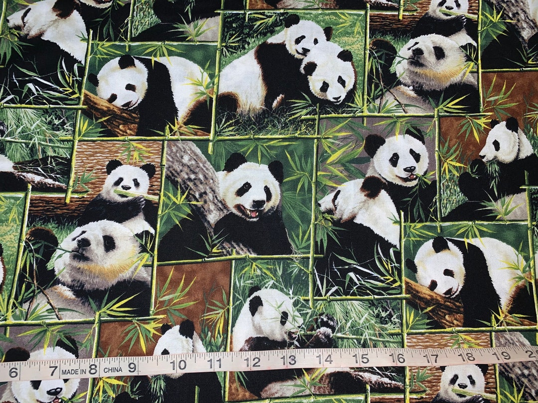 Realistic Panda Patchworks 100% Cotton Fabric 30l X 44w Last Piece - Etsy