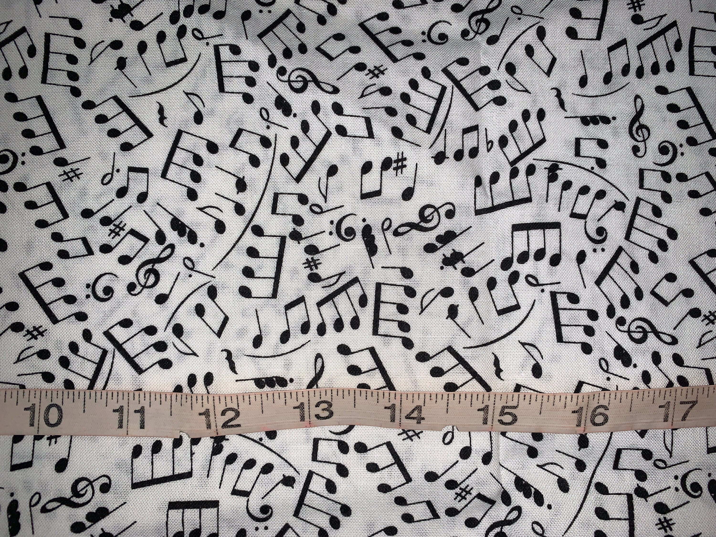 New Musical Notes 100% Cotton Fabric 19"l X 44"w Last Piece - Etsy