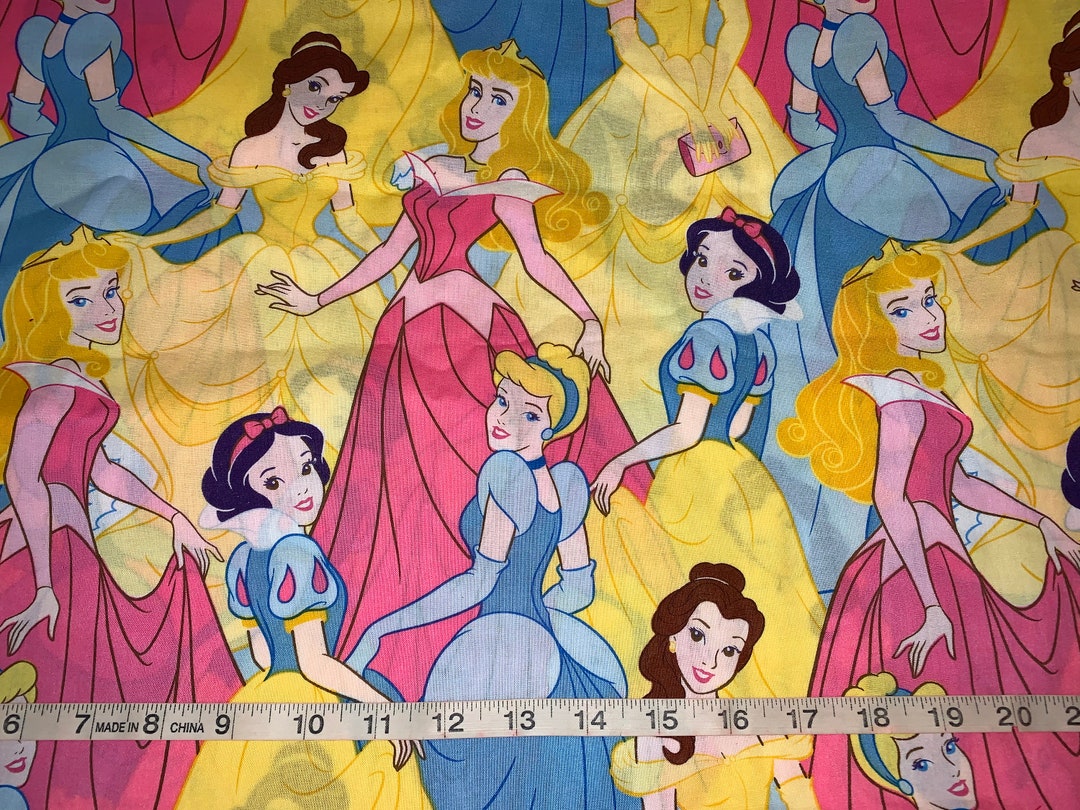 Rare Disney Princesses Cinderella Belle Aurora Snow White Fabric FQ 18 ...