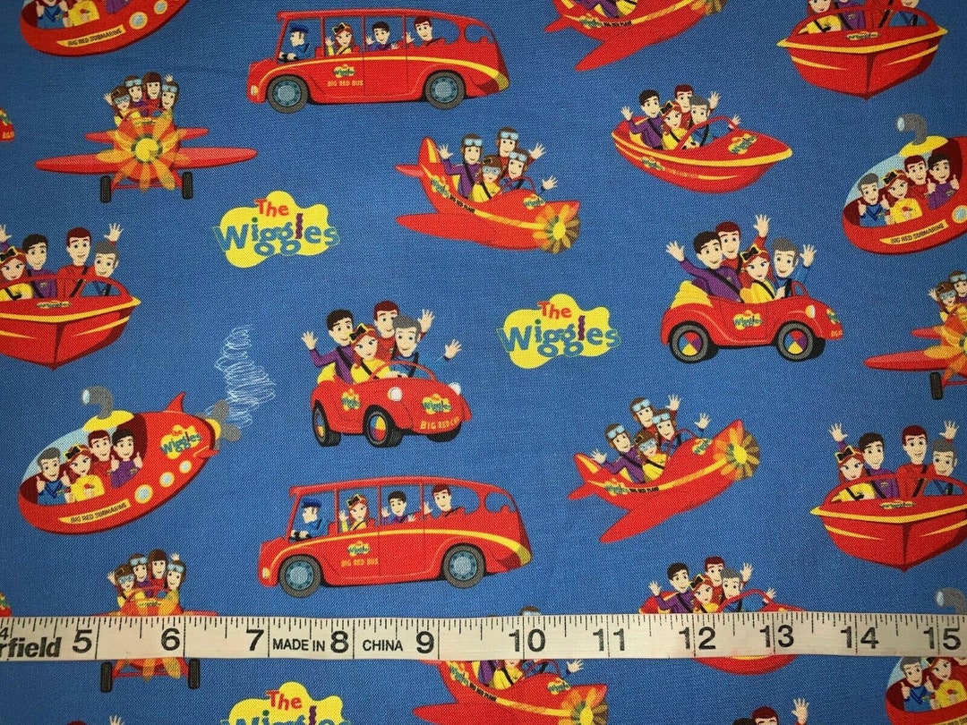 NEW Rare the Wiggles Emma Anthony Simon Lachy on Blue 100% Cotton ...