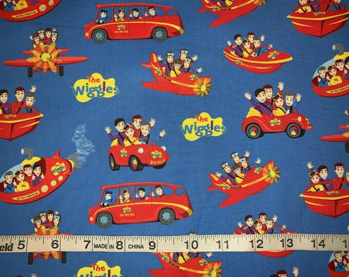 NEW Rare the Wiggles Emma Anthony Simon Lachy on Blue 100% Cotton ...