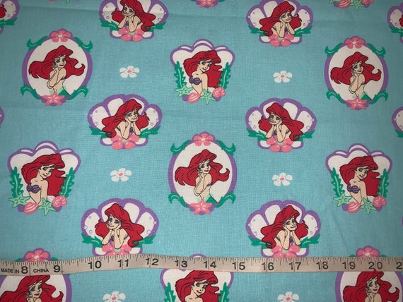 Disney The Little Mermaid Ariel Cotton Fabric Sold By FQ | Etsy
