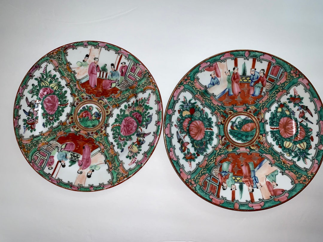 Antique Rare Collectible Beautiful Hand Painted 2 Large Plates Marked ...