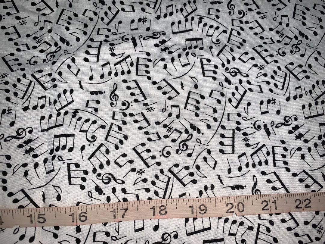New Musical Notes 100% Cotton Fabric 19"l X 44"w Last Piece - Etsy