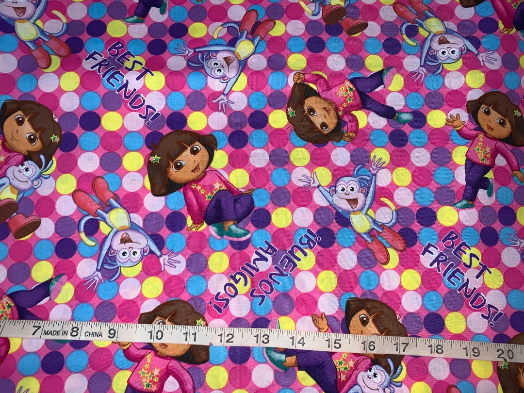 Rare Dora the Explorer Best Friends Colorful Dots Fabric Sold by 1/2 ...