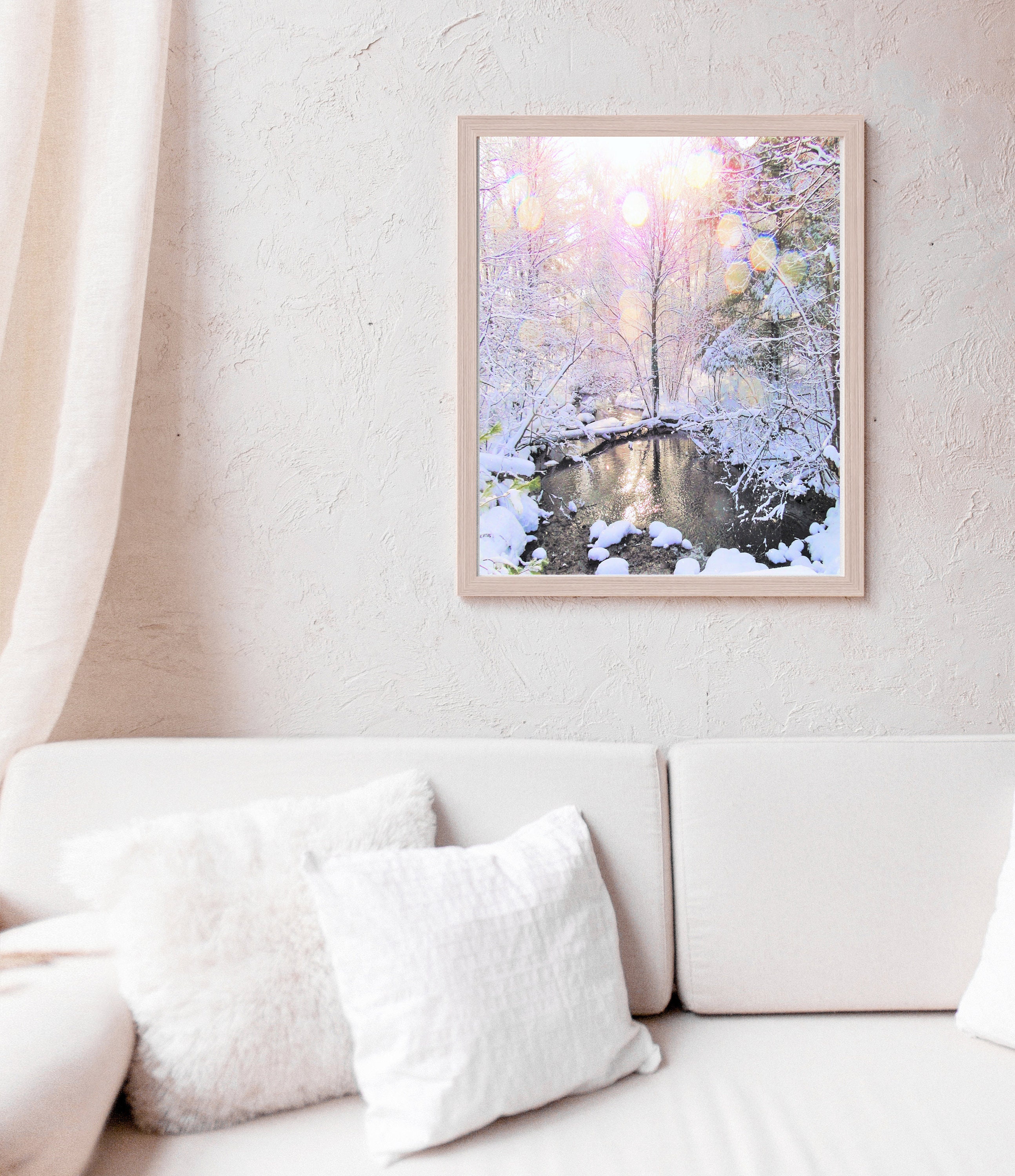 Photographic Wall Art, Snowy Winter Landscape With Sun Sparkling ...
