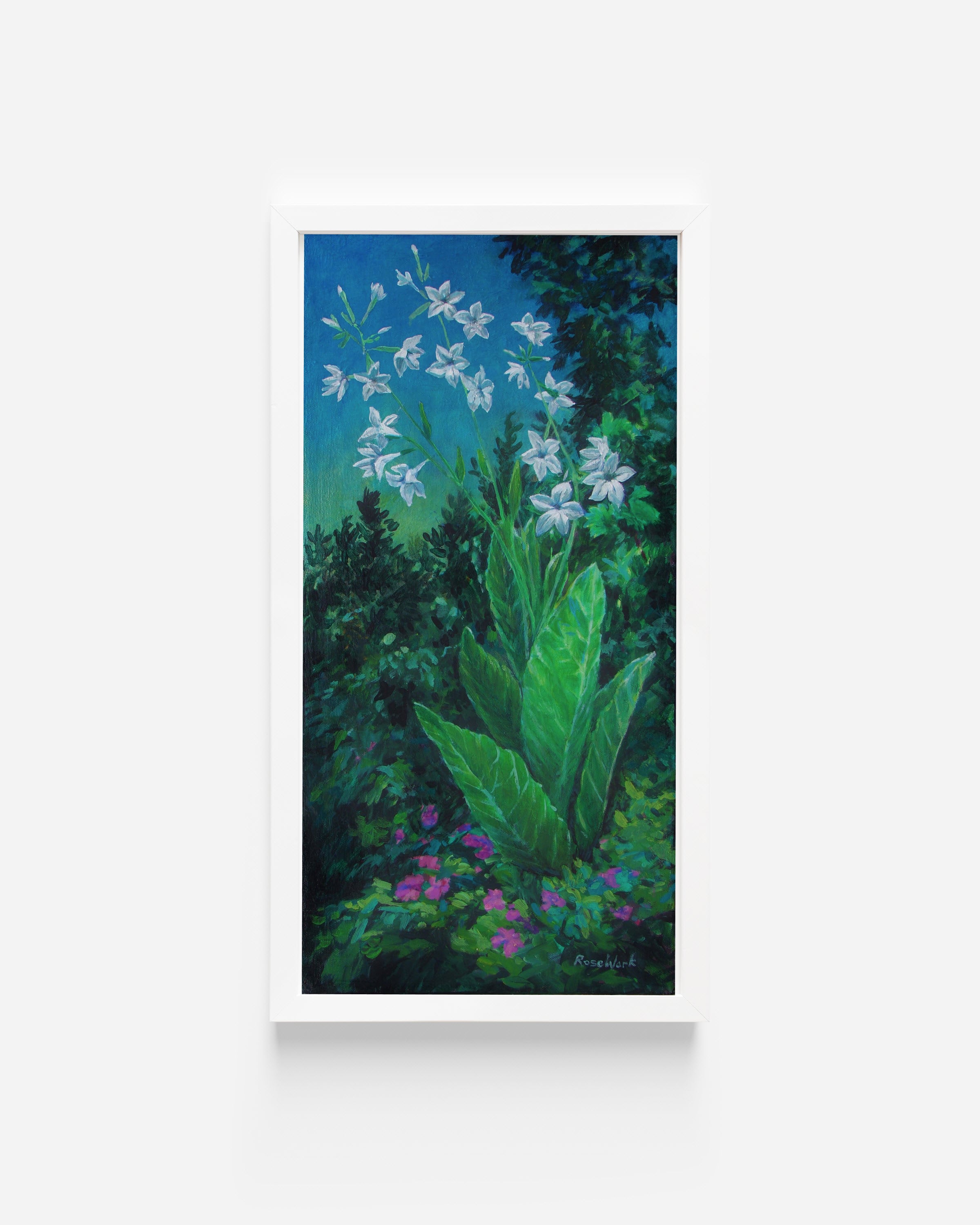 Digital Download, Night Flowers, White Flowers Art Print, Moon Flowers ...