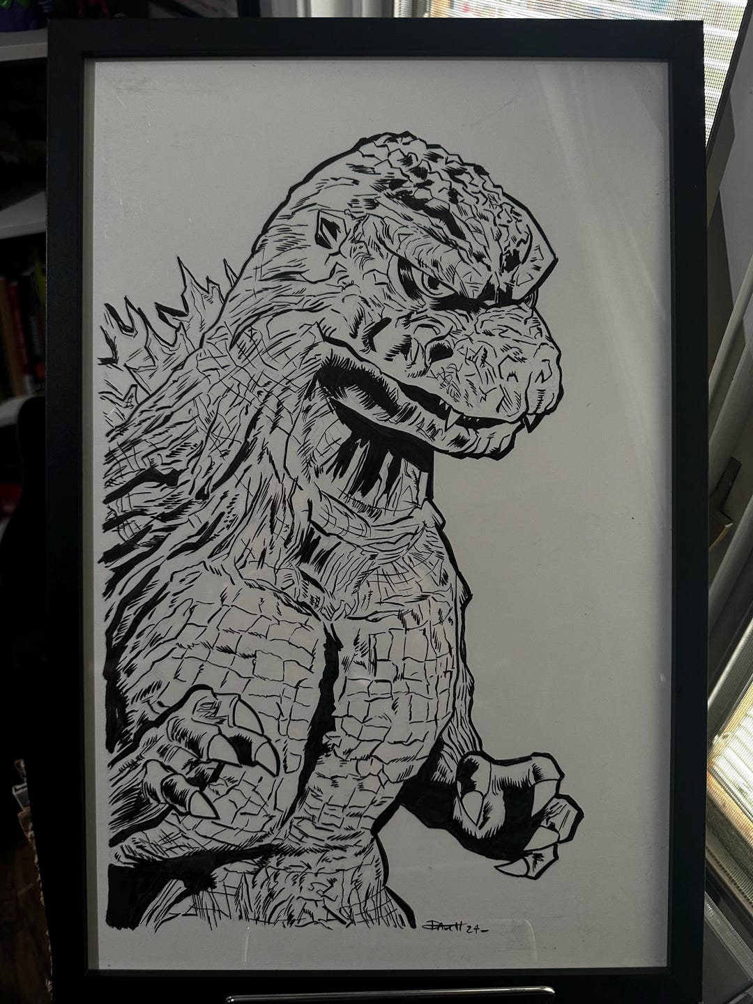 Godzilla Pen and Ink Illustration - Etsy