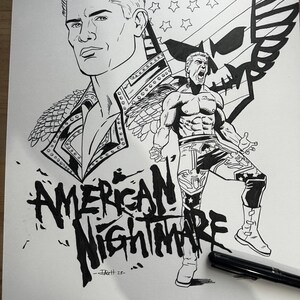 Cody Rhodes Pen and Ink Illustration – 11x14 - Etsy