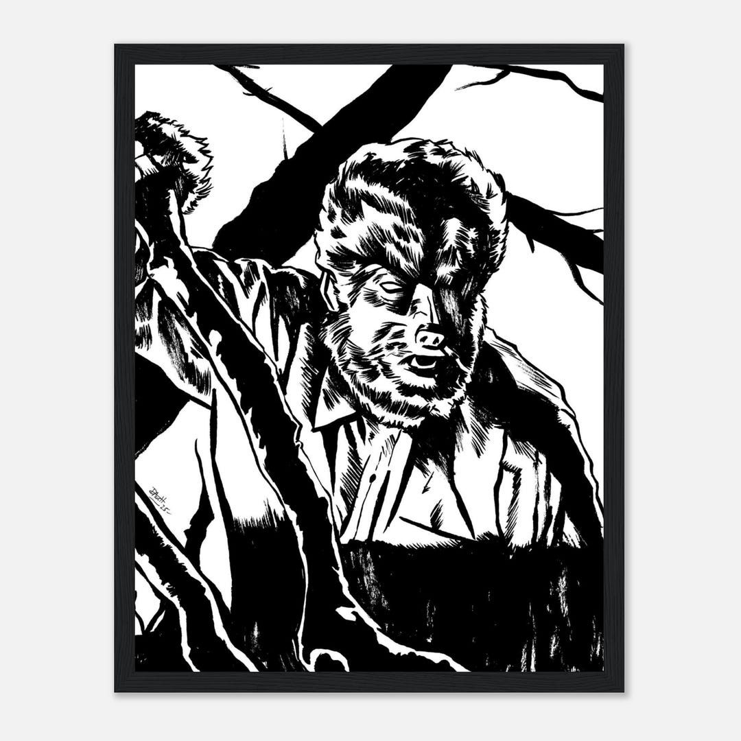 Original-wolf Man Pen and Ink Illustration - Etsy