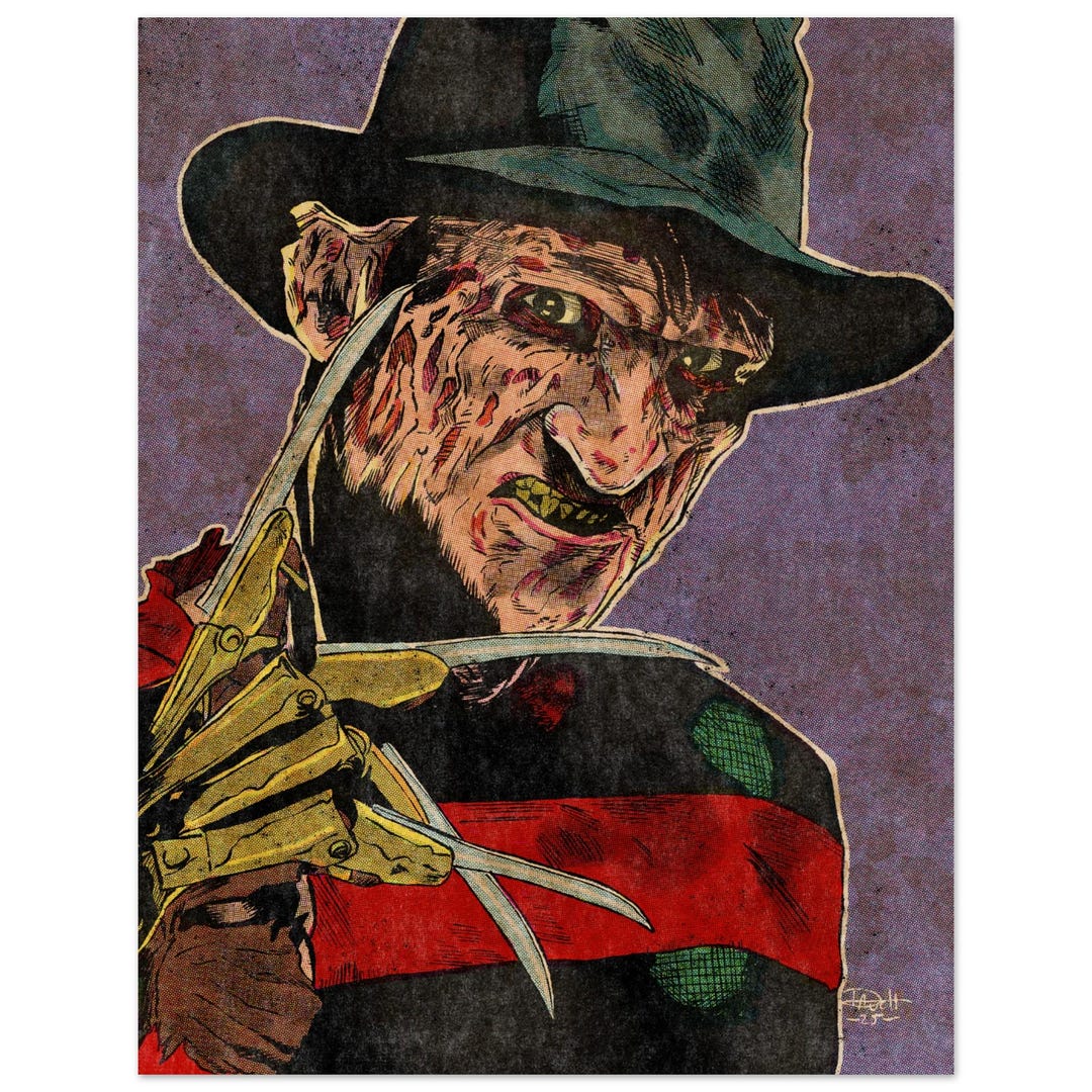 Freddy Krueger Horror Art Print – Retro Comic-style Illustration - Etsy